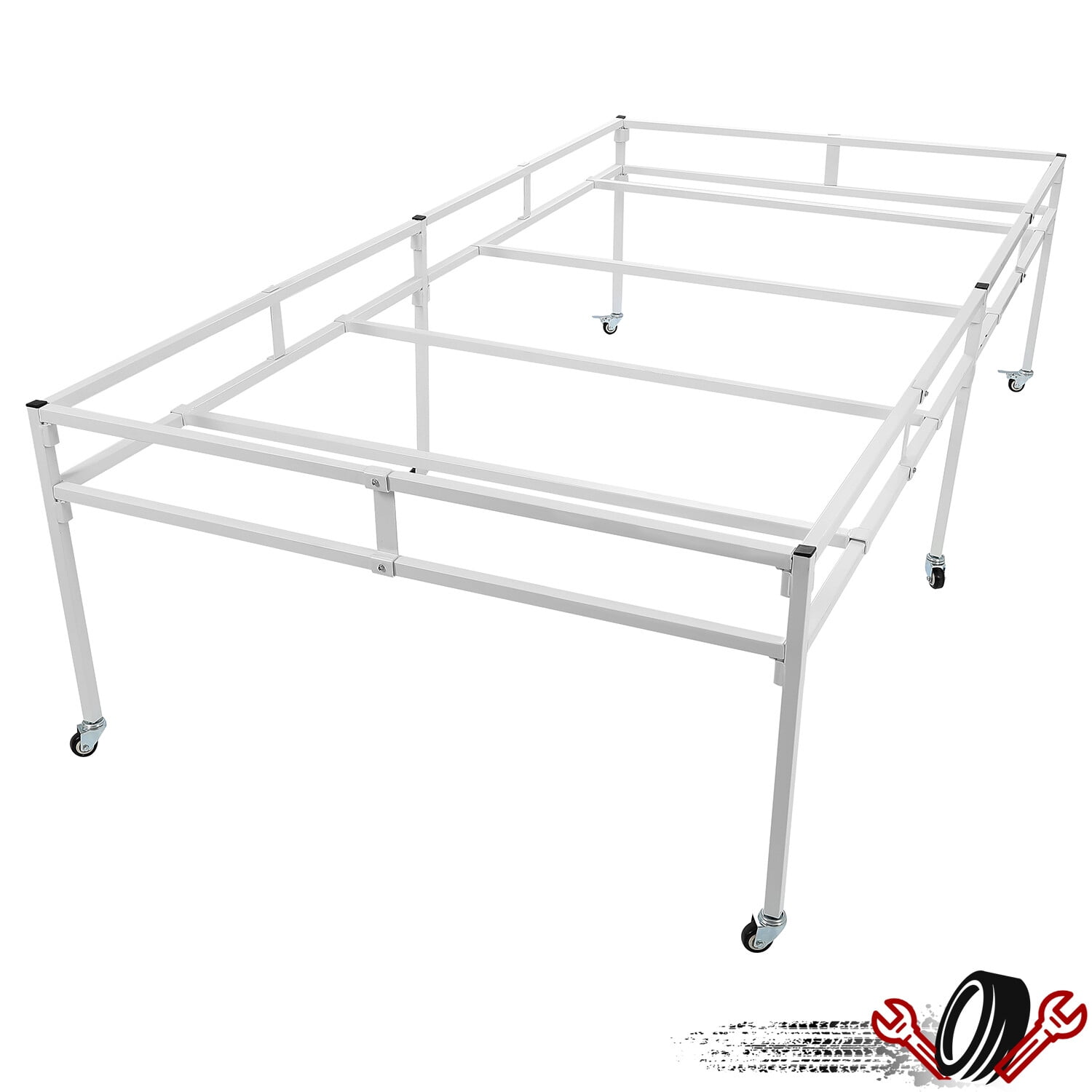 White Rolling Flood Table Stand Hydroponic Germination Trays Plants 4 ...