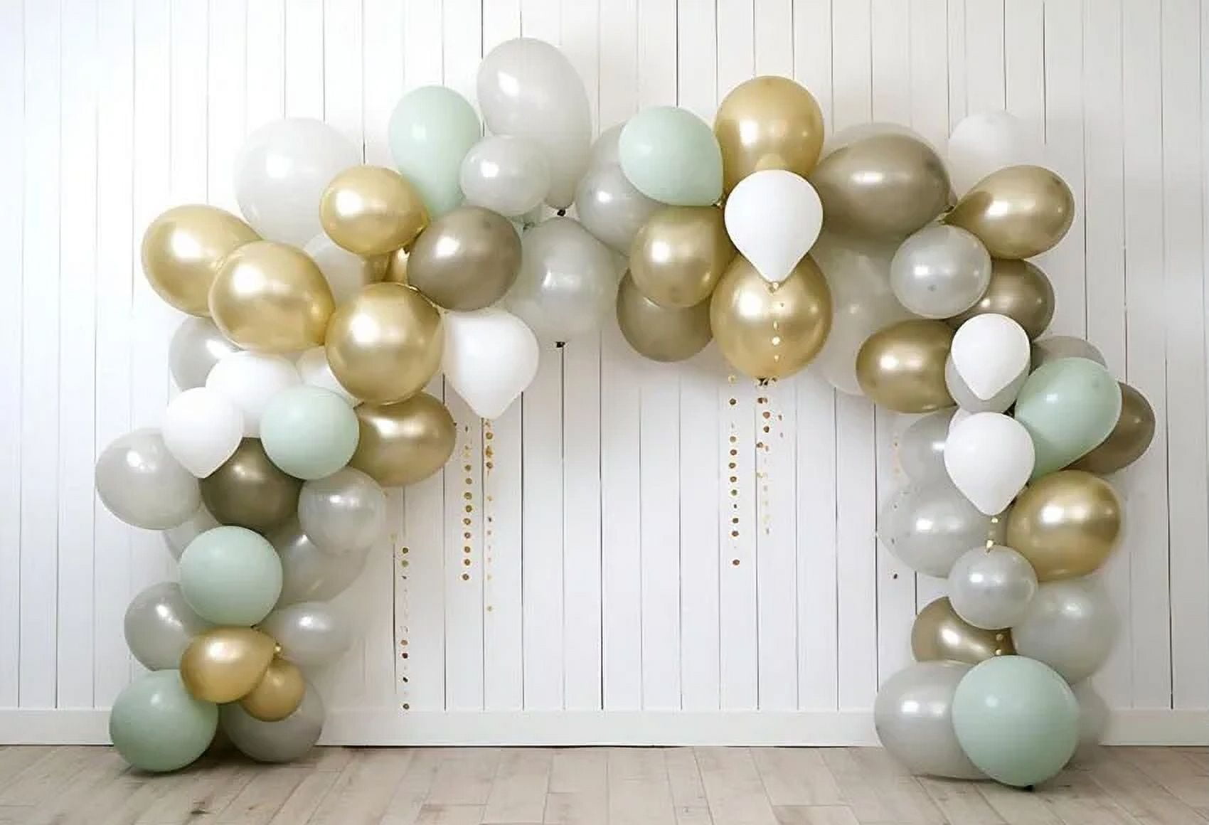 White Room Green Gold Balloon Adult Birthday Party Wedding Portrait r ...