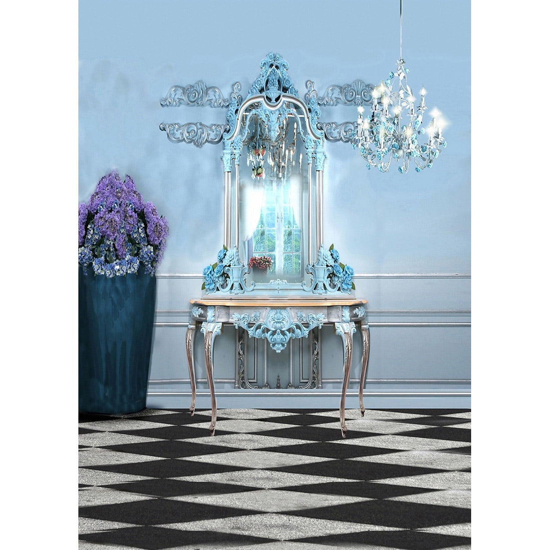 White Room Interior Window Stairs Photography Backdrop Childeren Baby ...