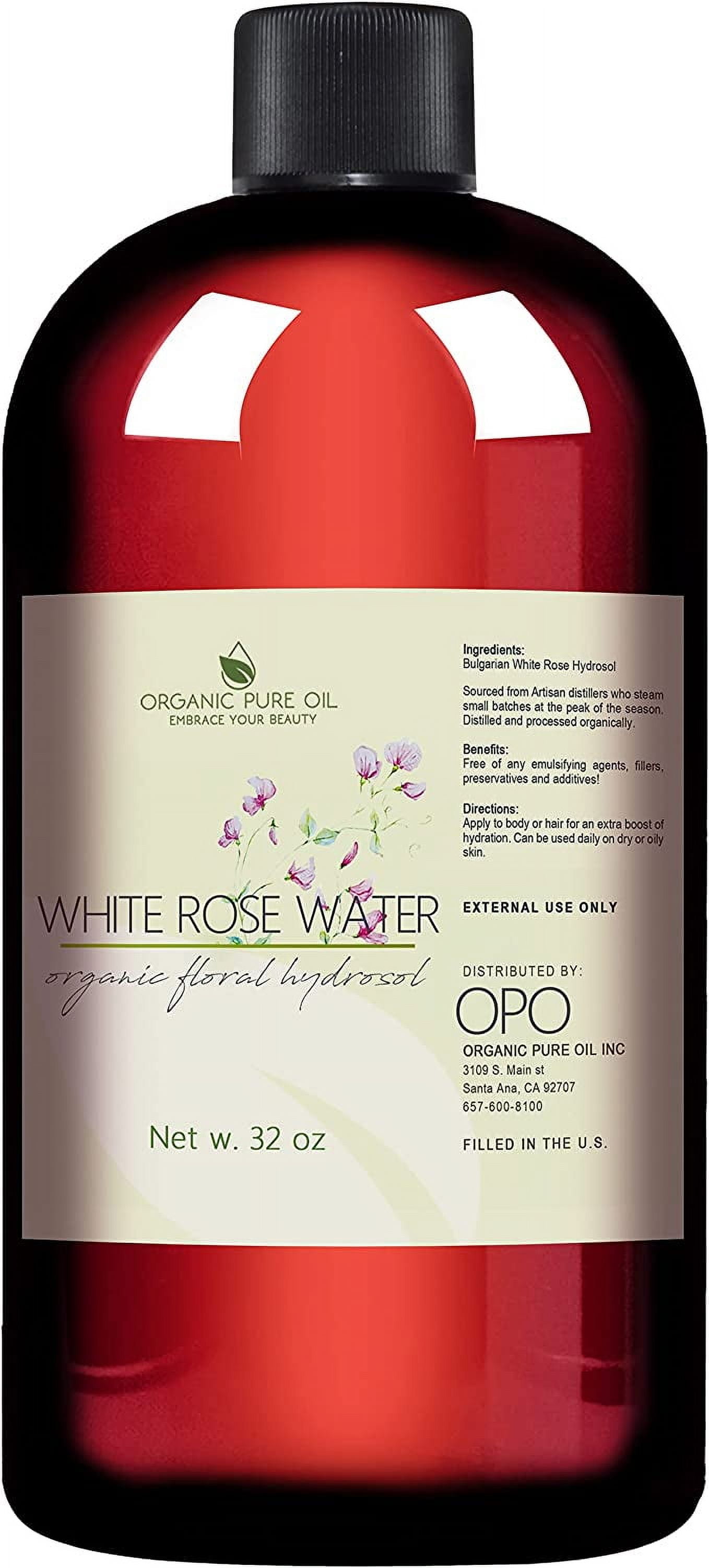 White Rose Water Hydrosol - Pure Natural Distilled Bulgarian Rosewater ...