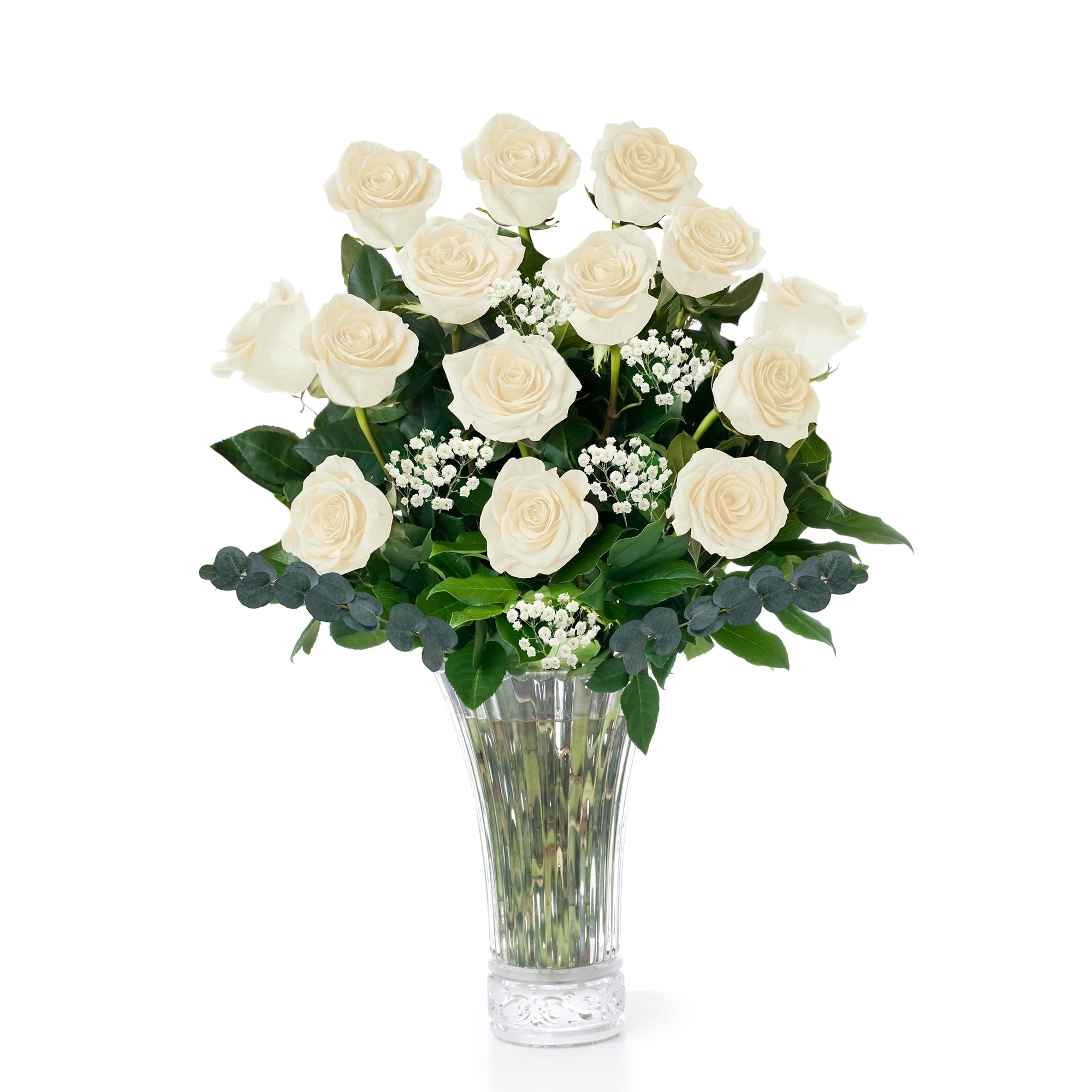 White Roses Fresh Flowers Delivery, 1 Dozen Roses for Delivery ...