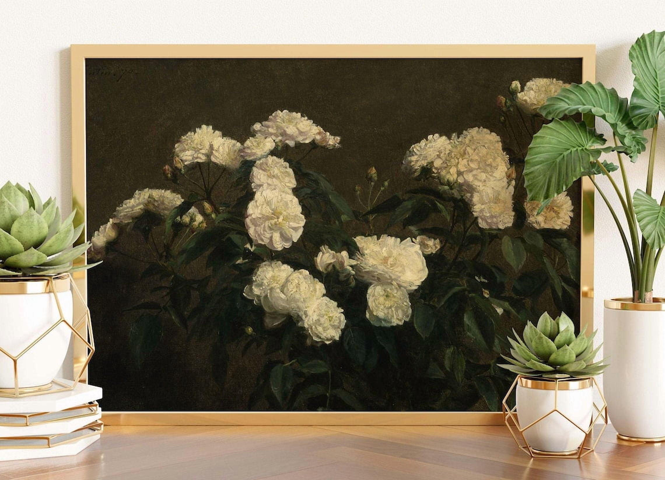 White Roses Poster, Farmhouse, Vintage Country, Floral, Botanical ...
