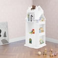 White Rotating Bookcase Room Bookshelf Study Room Storage Display Shelf ...
