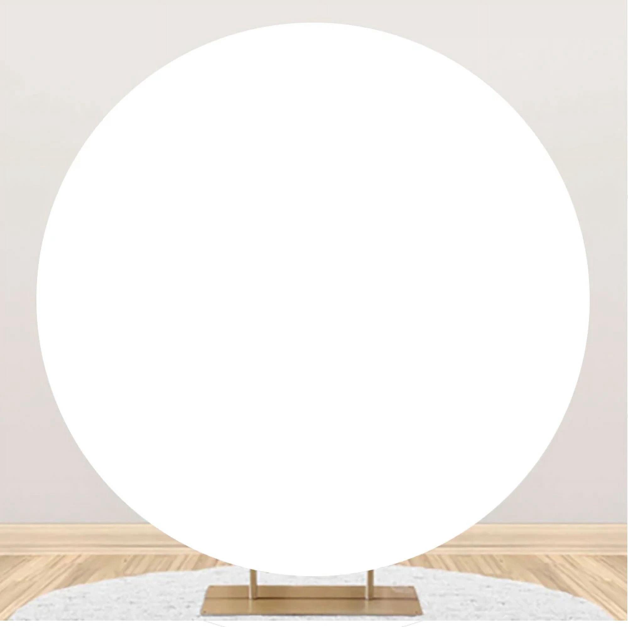 White Round Backdrop for Birthday Party Black Solid Color Baby Shower ...