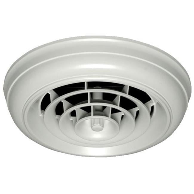 White Round Capital Crown Ceiling Diffuser and 6 in. Boot with Rotary ...