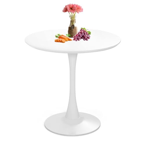 White Round Dining Table, Small Circle Dining Table for 2 Person ...