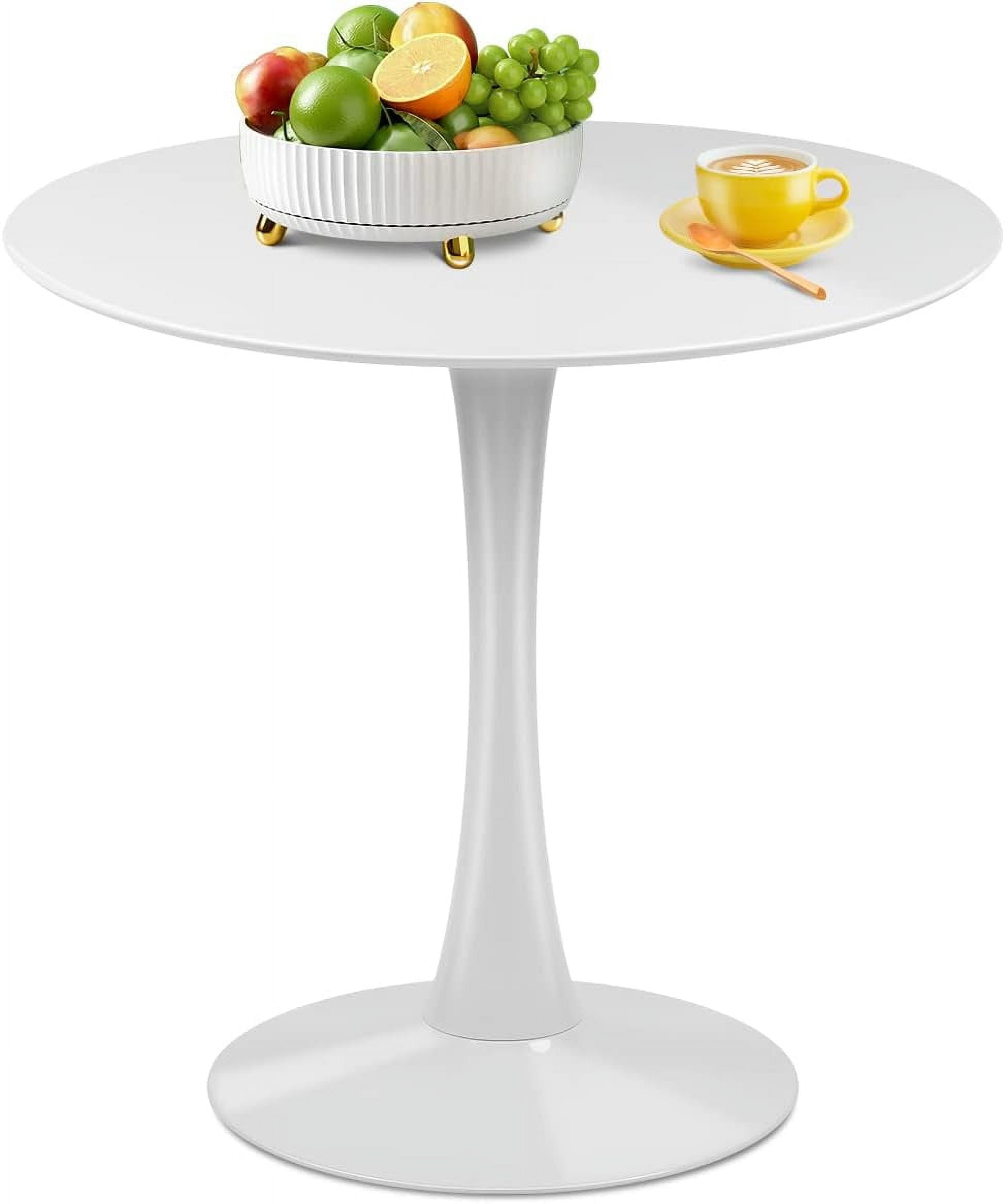 White Round Dining Table for 31.5 inch,Mid Century Modern Small Tulip ...