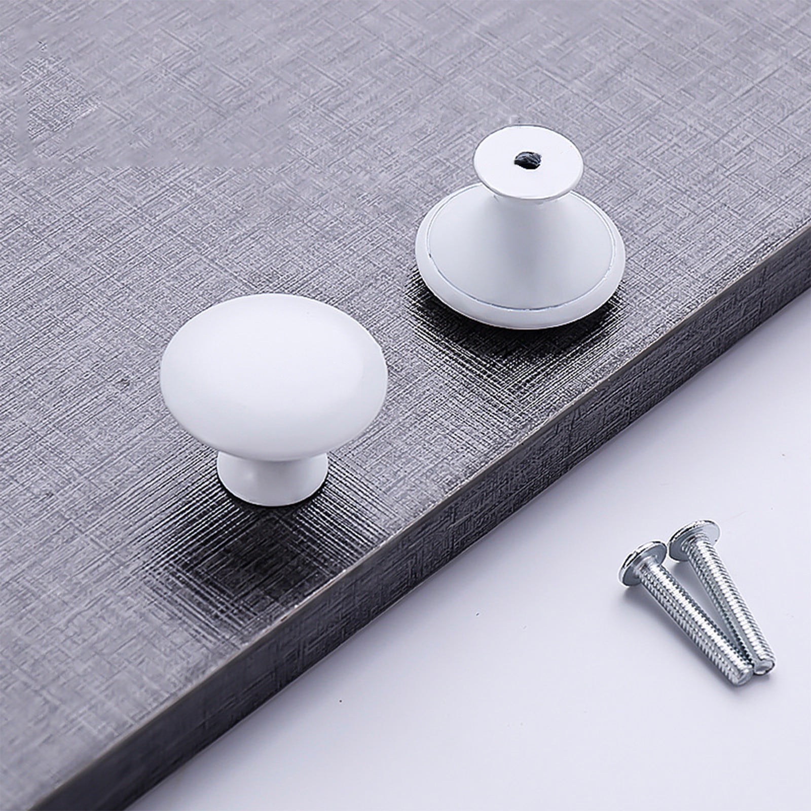 White Round Kitchen Cabinet Knobs,Solid Drawer Pulls,Cabinet Handles ...