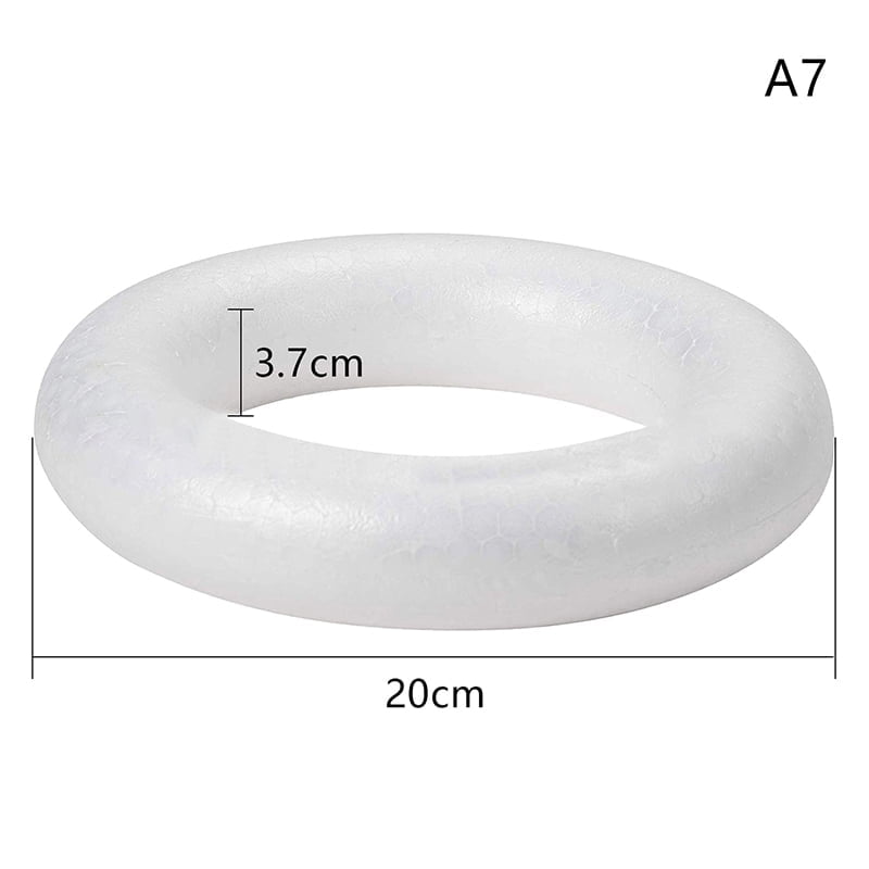 White Round Polystyrene Foam Ring For Christmas Crafts DIY Handmade ...