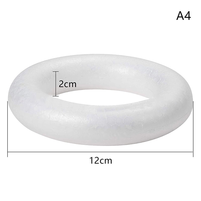 White Round Polystyrene Foam Ring For Christmas Crafts DIY Handmade ...