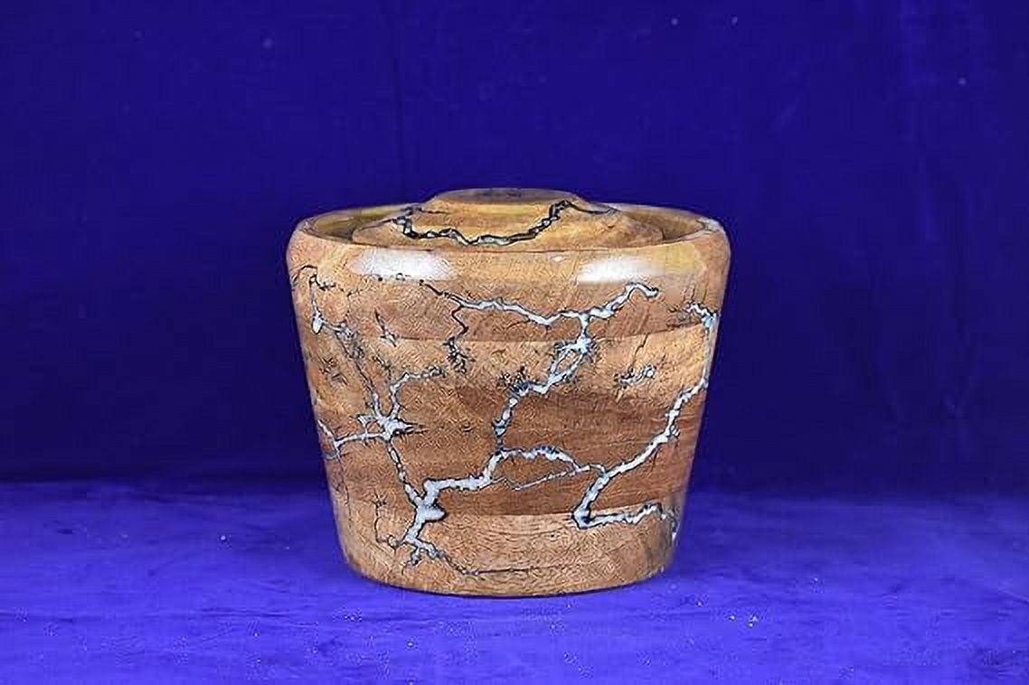 White Round Resin Wooden Urn Box Lichtenberg Figure Resin Urn Cremation ...