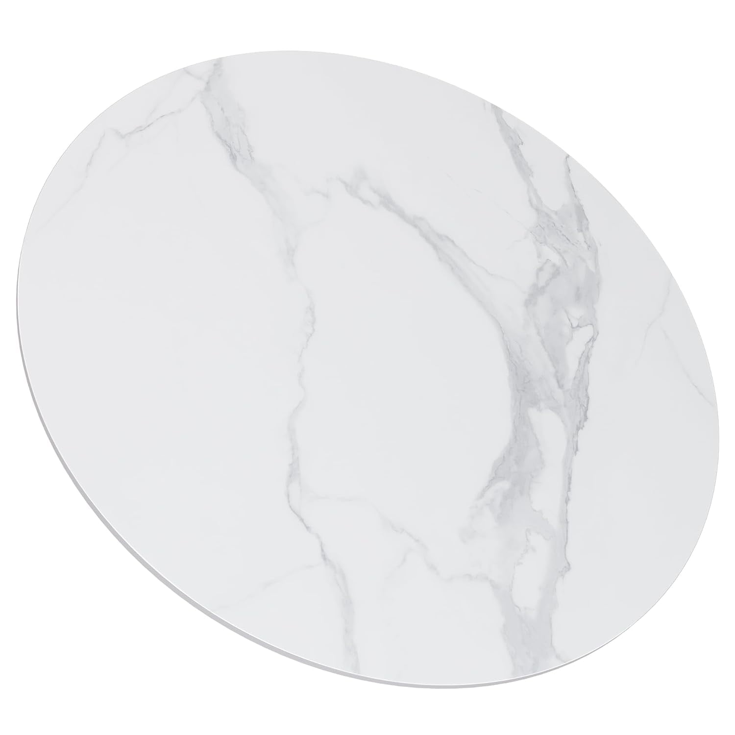 White Round Sintered Stone Table Top, Ceramics Dining Tabletop ...