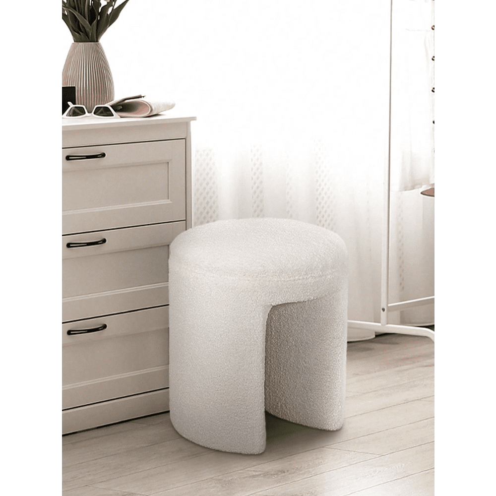 White Round Vanity Stool - Walmart.com