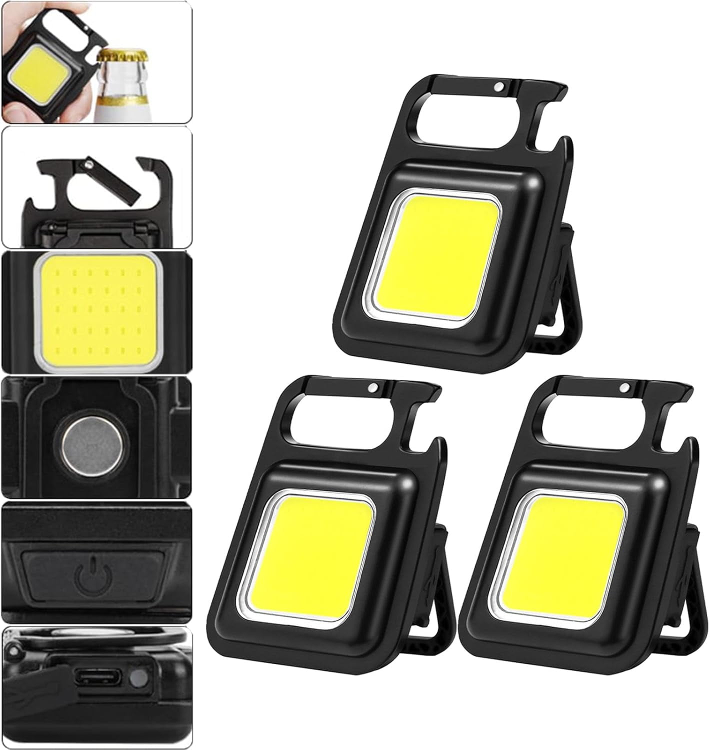 White Rows Keychain Light, WhiteRows Cob Keychain Work Light 5000 ...