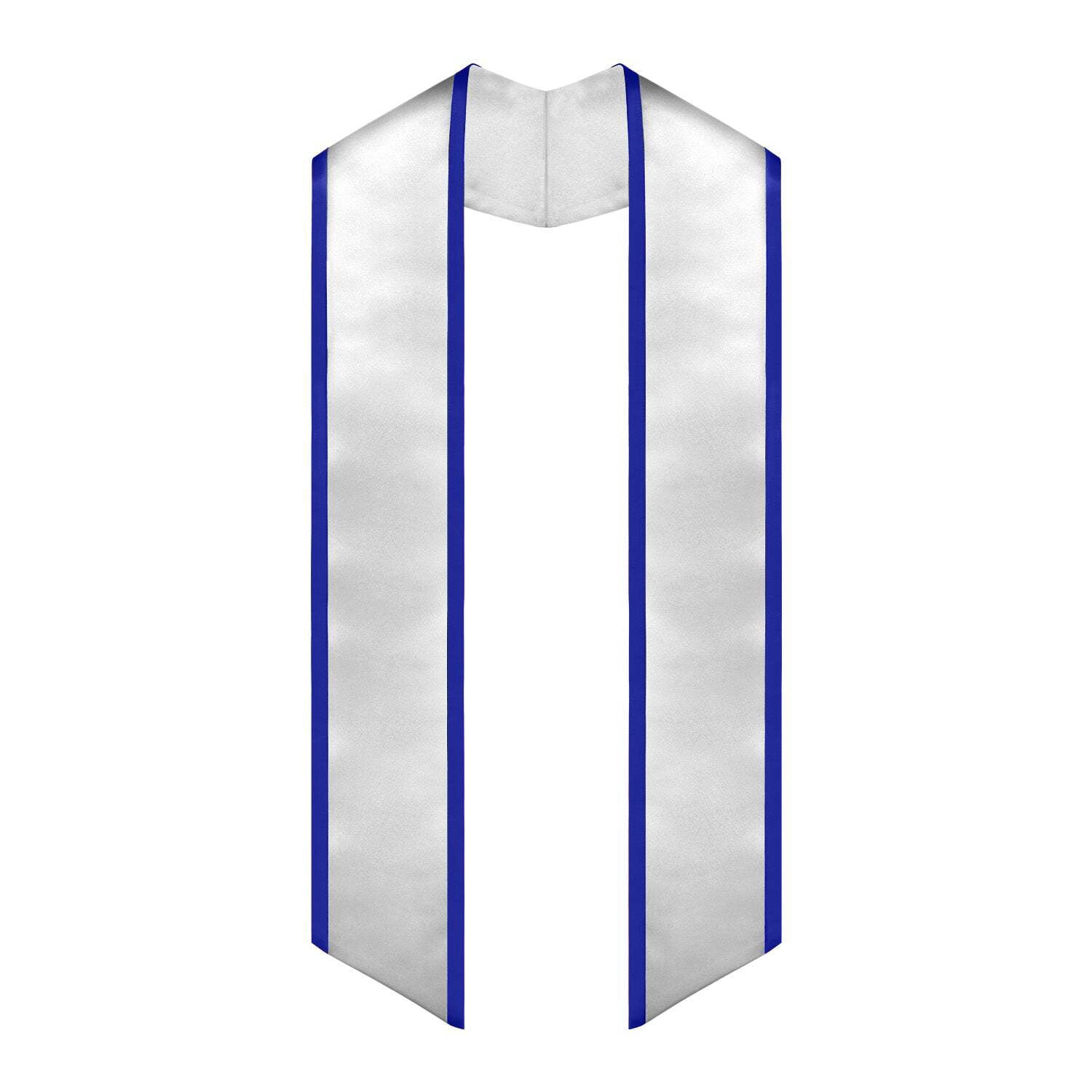 Endea Graduation White/Royal Blue Plain Graduation Stole with Trim ...
