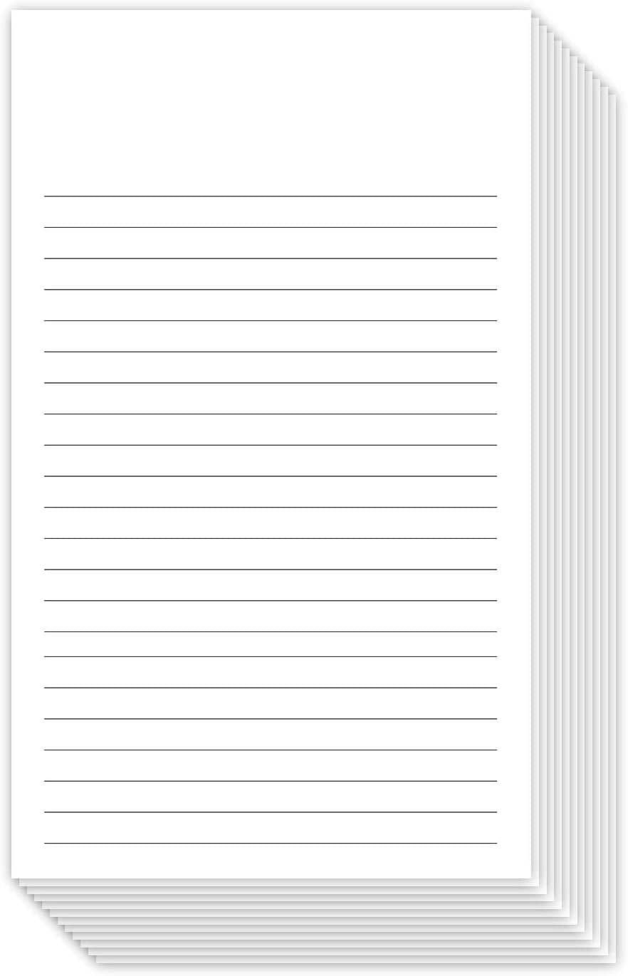White Ruled Vertical Index Note Cards, 3" X 5" Inches | 100 Sheets Per ...