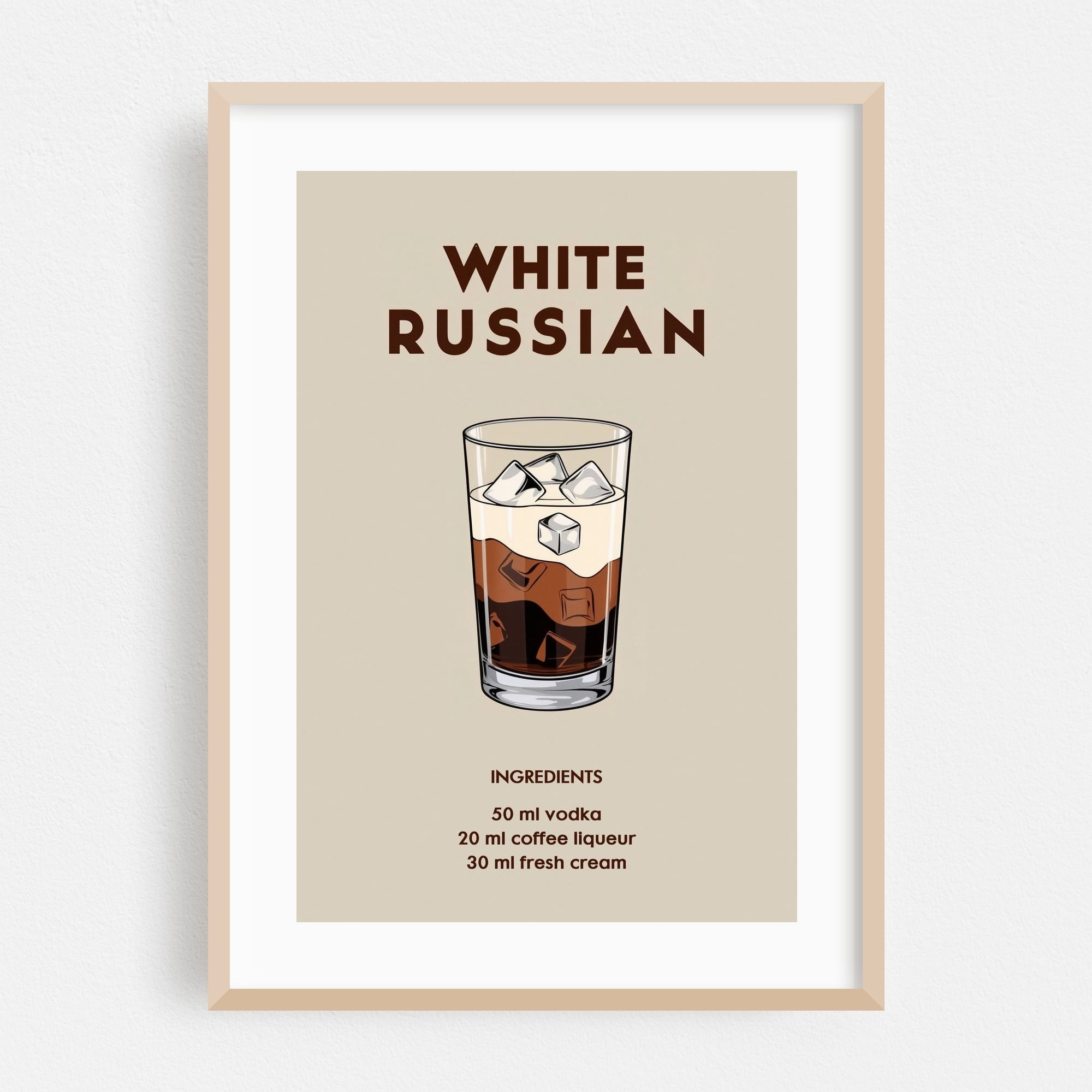 White Russian - California Illustration Cocktail Bar Typography Kitchen ...