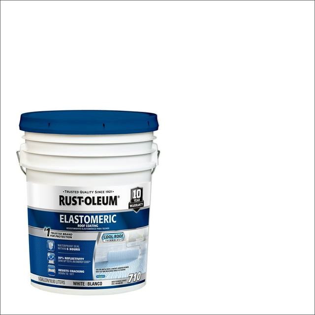 White, Rust-Oleum 710 Elastomeric Roof Coating, 5 Gal - Walmart.com