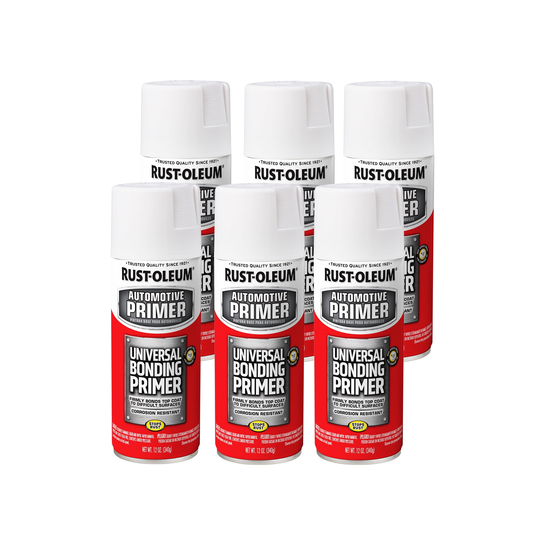 6 Pack, White, Rust-Oleum Automotive Flat Universal Bonding Primer ...