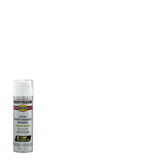 White, Rust-Oleum Professional High Performance Flat Enamel Spray Paint ...