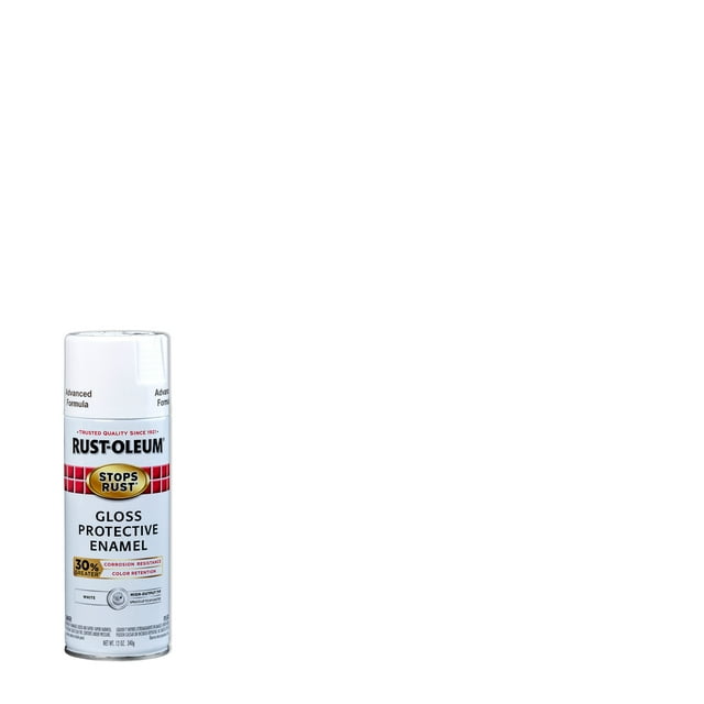 White, Rust-Oleum Stops Rust Advanced Gloss Spray Paint, 12 oz ...