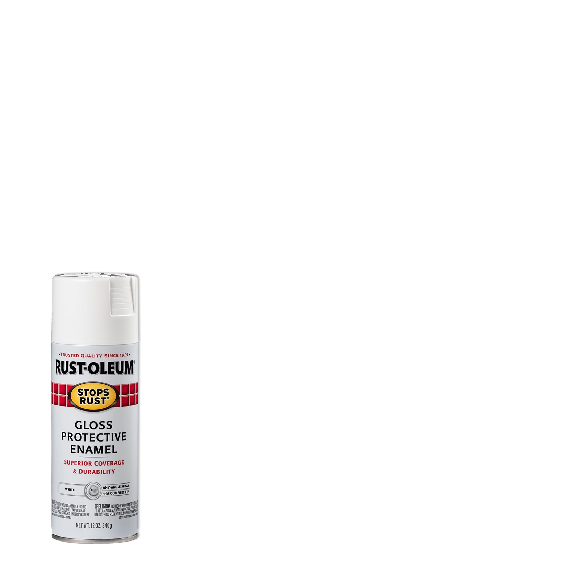White, Rust-Oleum Stops Rust Gloss Protective Enamel Spray Paint, 12 oz ...