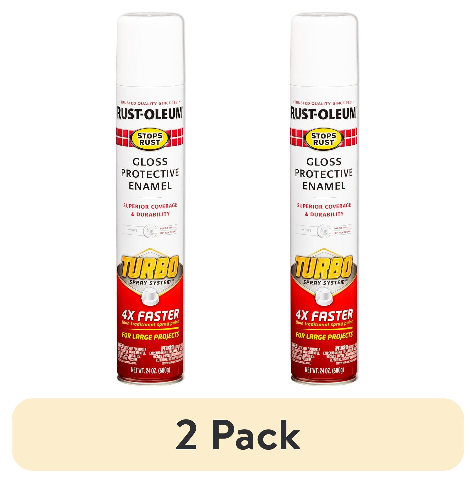 (2 pack) White, Rust-Oleum Stops Rust Gloss Turbo Protective Enamel ...
