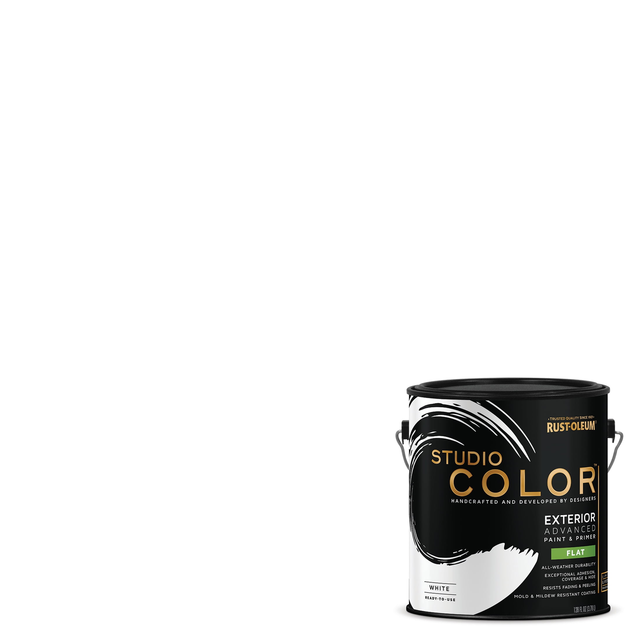 White, Rust-Oleum Studio Color Exterior Paint + Primer, Flat Finish ...