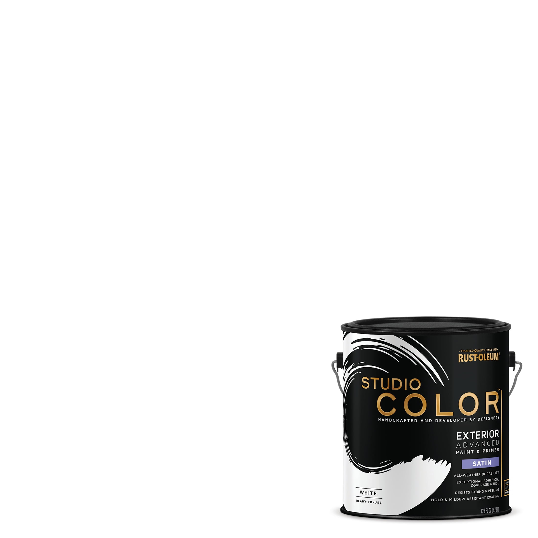 White, Rust-Oleum Studio Color Exterior Paint + Primer, Satin Finish ...