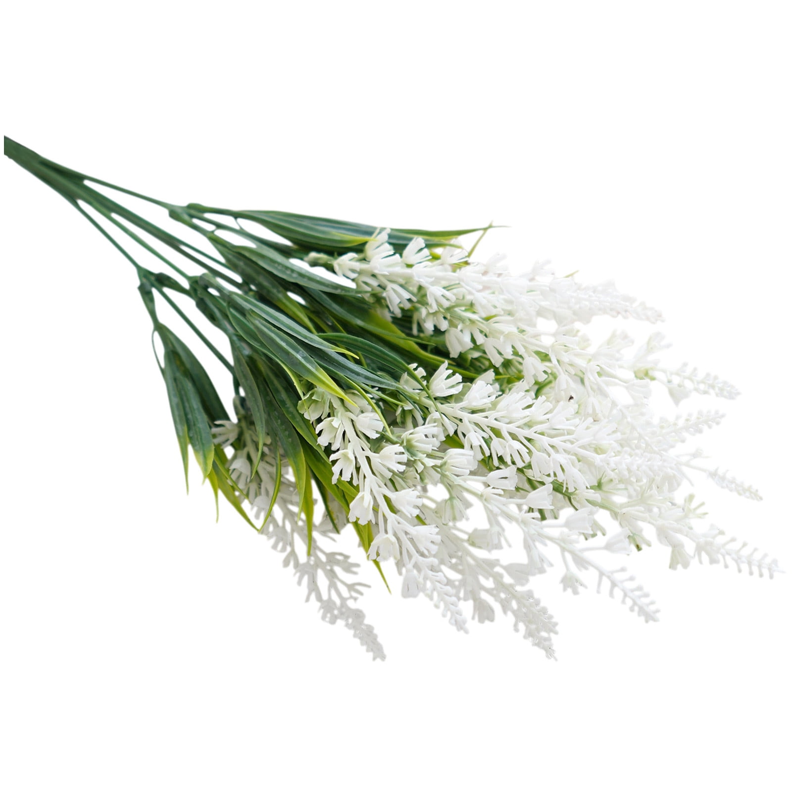 White Rustic Faux Flowers Stems Artificial Lavender And Wheat Ears For ...