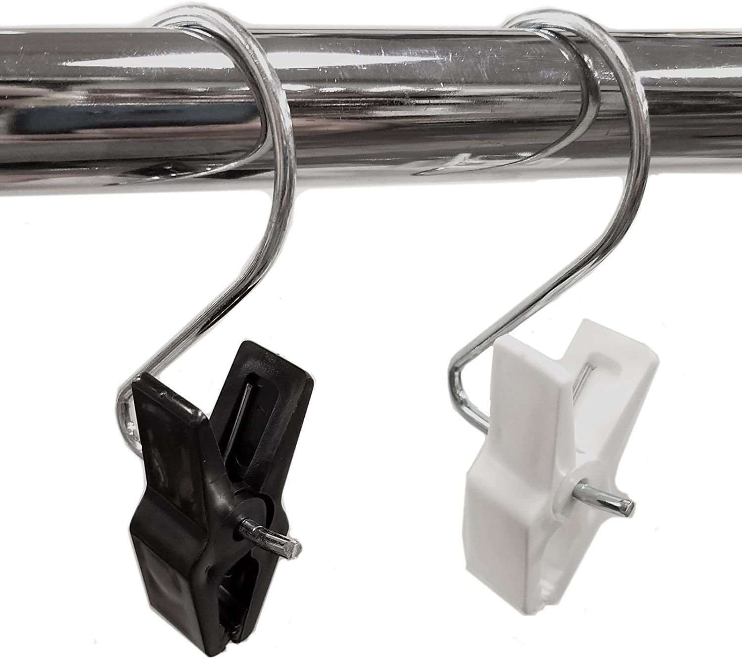 White S Hook with Clip - Strong Jumbo Hanging Pinch Grips to Hang items ...