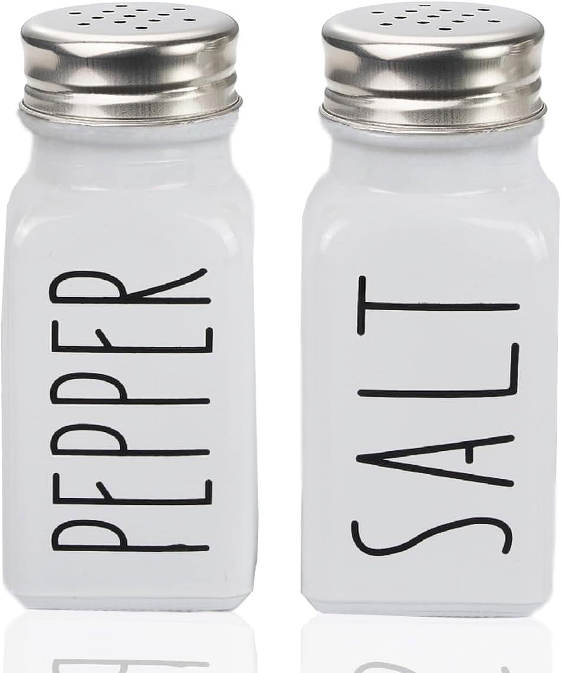 White Salt And Pepper Shakers Set,Kitchen Decor,Glass Blue Salt And ...