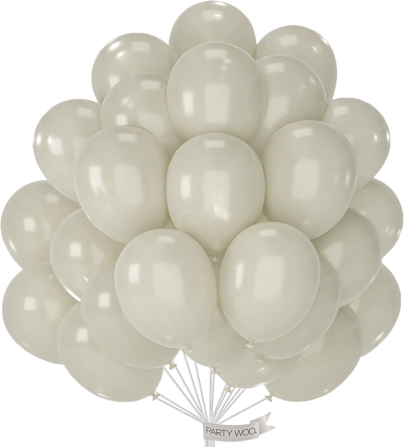 White Sand Balloons 50 pcs 12 Inch Pearl Beige Cream Ivory Latex Helium ...