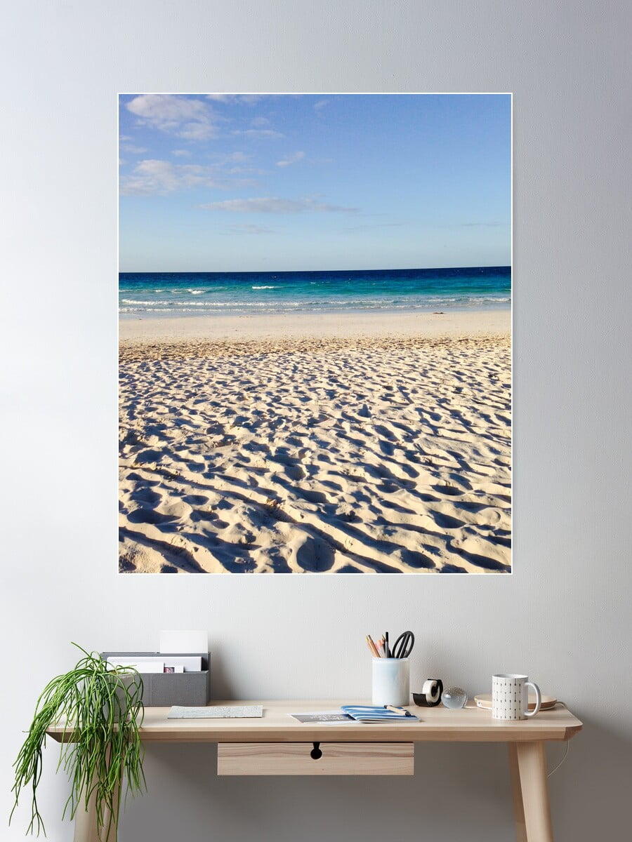 White Sand Beach Poster Wall Art, Modern Wall Decor For Living Room ...