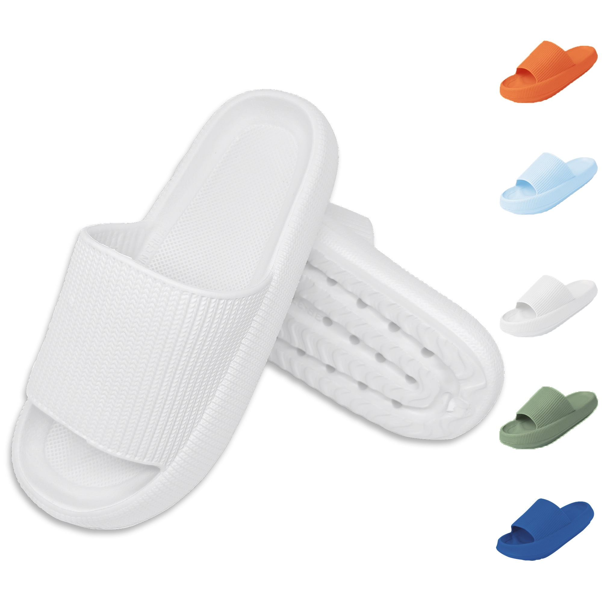White Sandals for Women and Men,Non-Slip Bathroom Shower Sandals,Soft ...