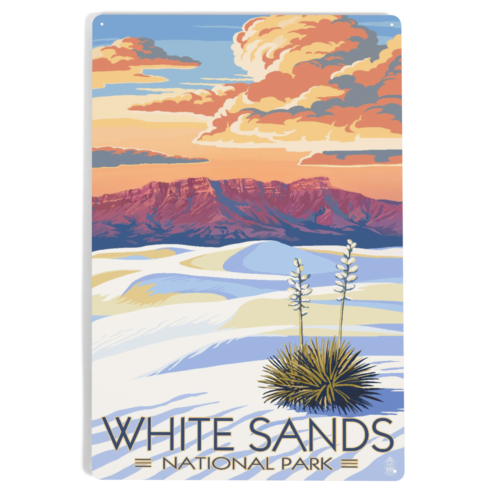 White Sands National Park, New Mexico, Sunset Scene (12x18 Aluminum Art ...