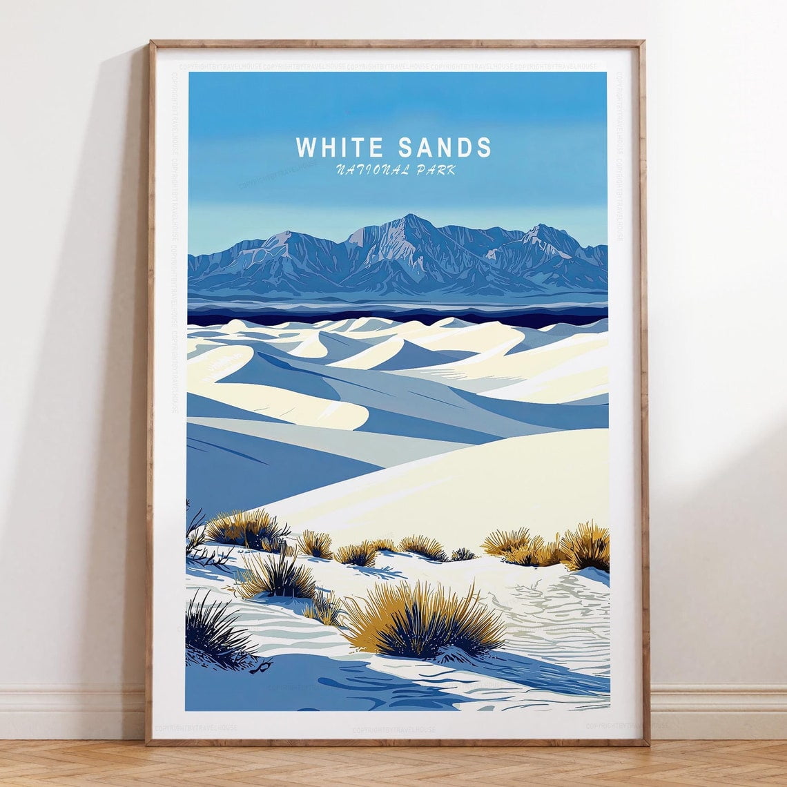 White Sands Travel Poster, White Sands National Park Wall Art Print ...