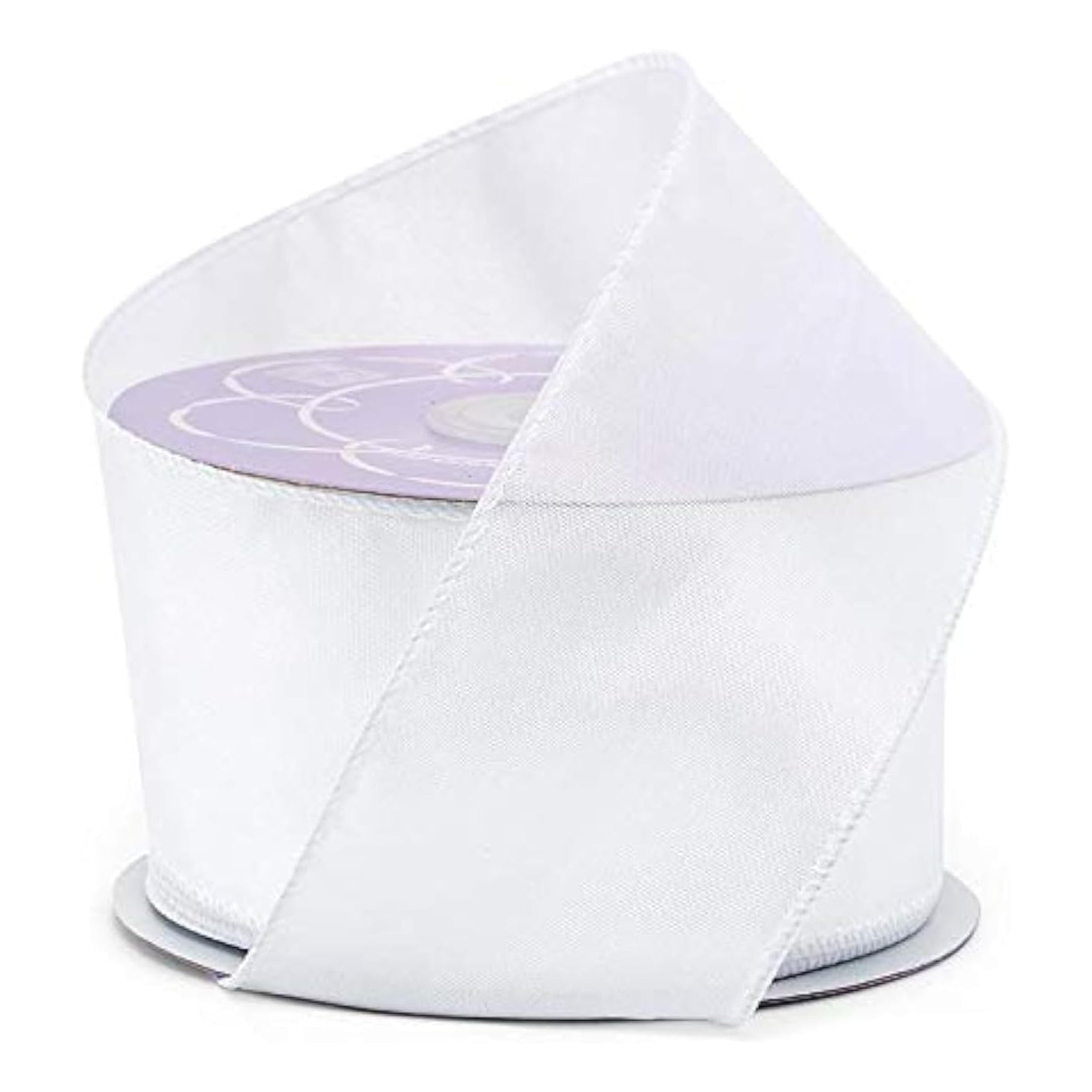 White Satin Wired Ribbon - 1 1/2 Inches Wide X 25 Yards (46954410 ...