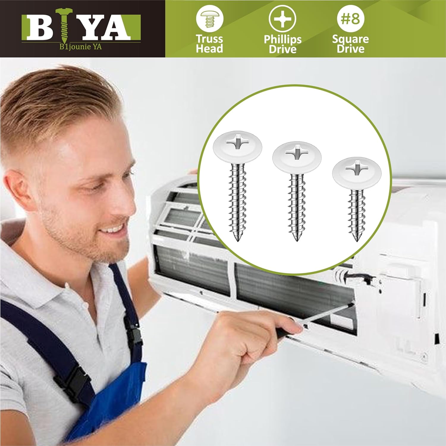 White Screws,#8 White Wood Screws 180pcs Thread Truss Head Fast Self ...