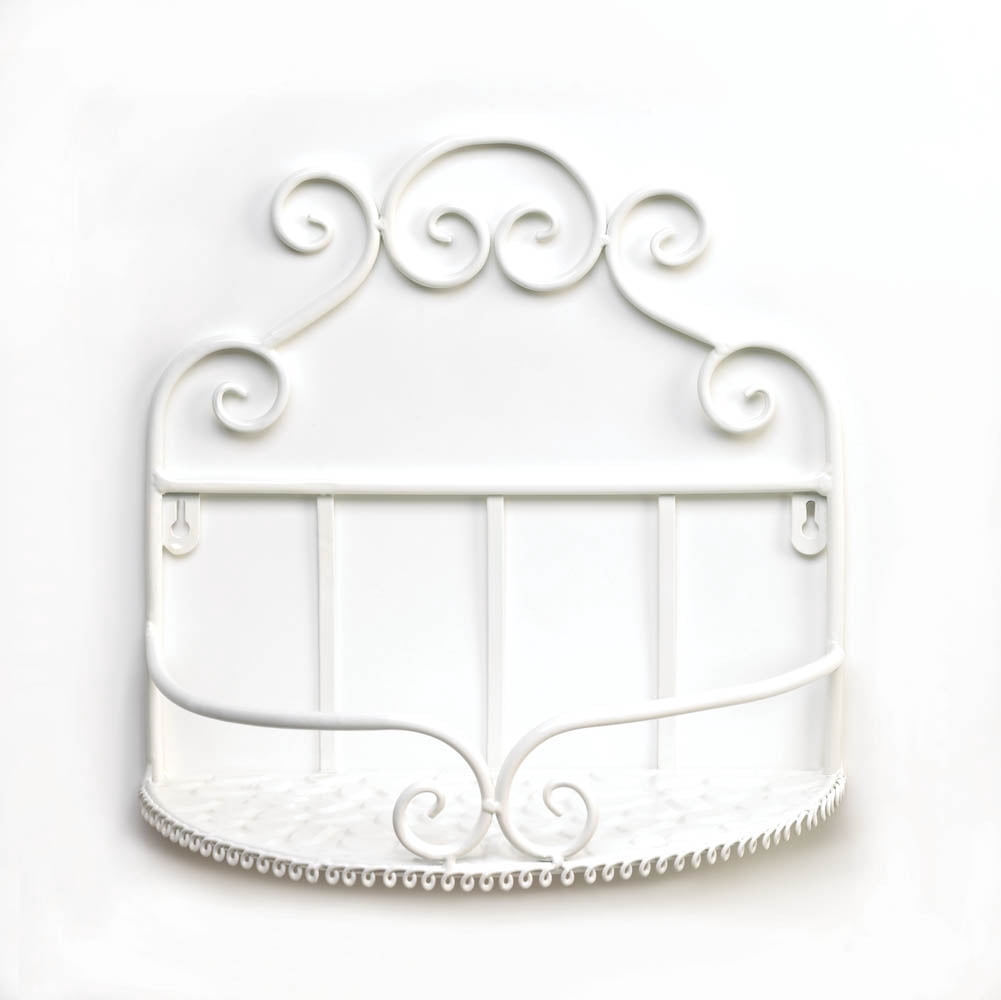Eastwind Gifts 10015801 White Scroll Work Wall Shelve - Walmart.com