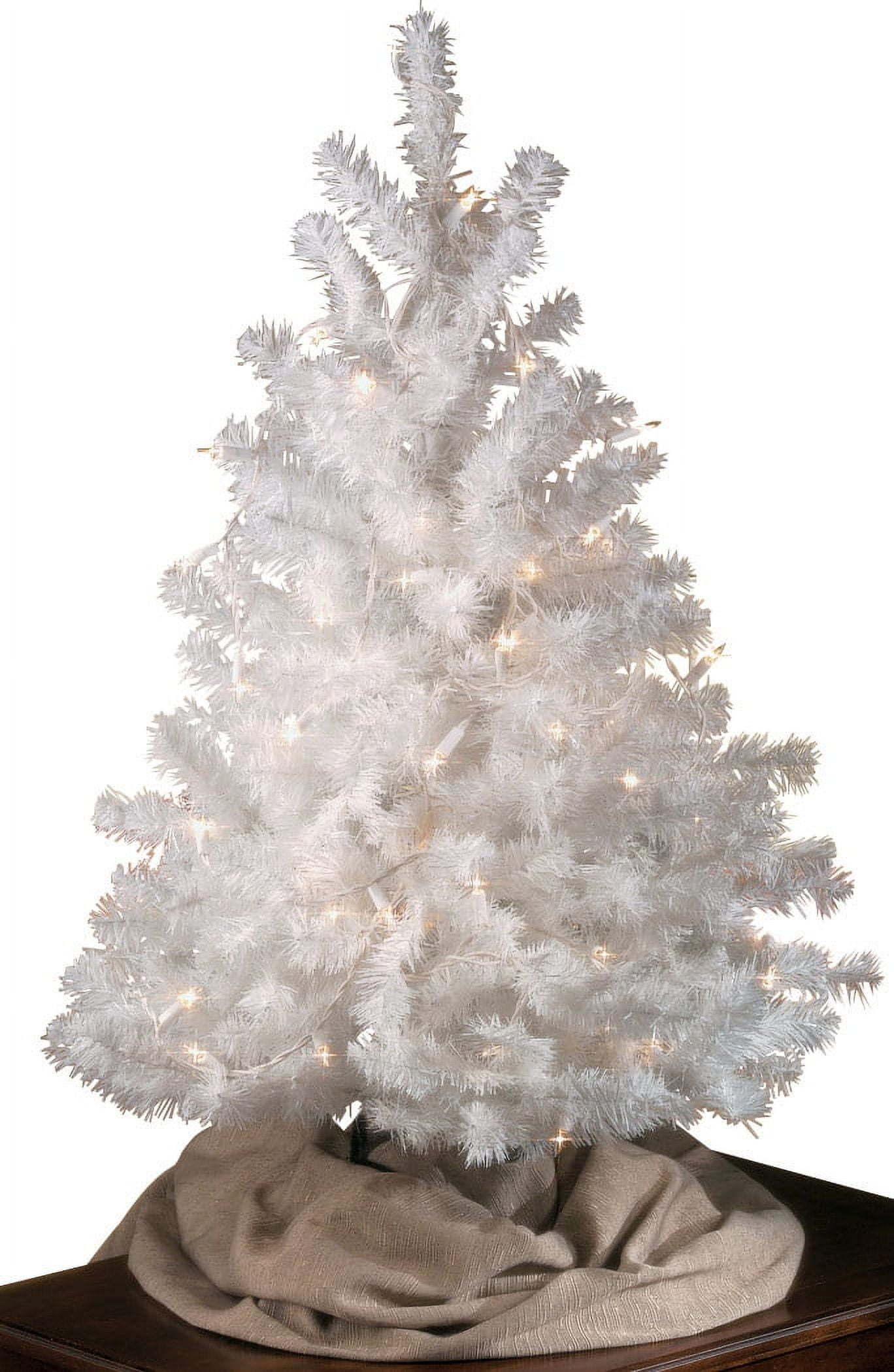 White All Seasons Decorative Evergreen Tree by Northwoods, 3’ Height ...