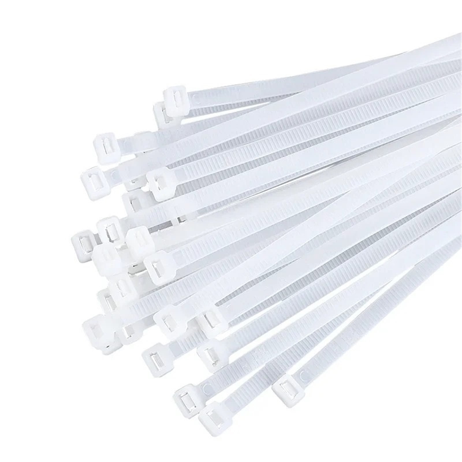 White Self-Locking Cable Ties - Heavy Duty Zip Wire Wraps Straps for ...