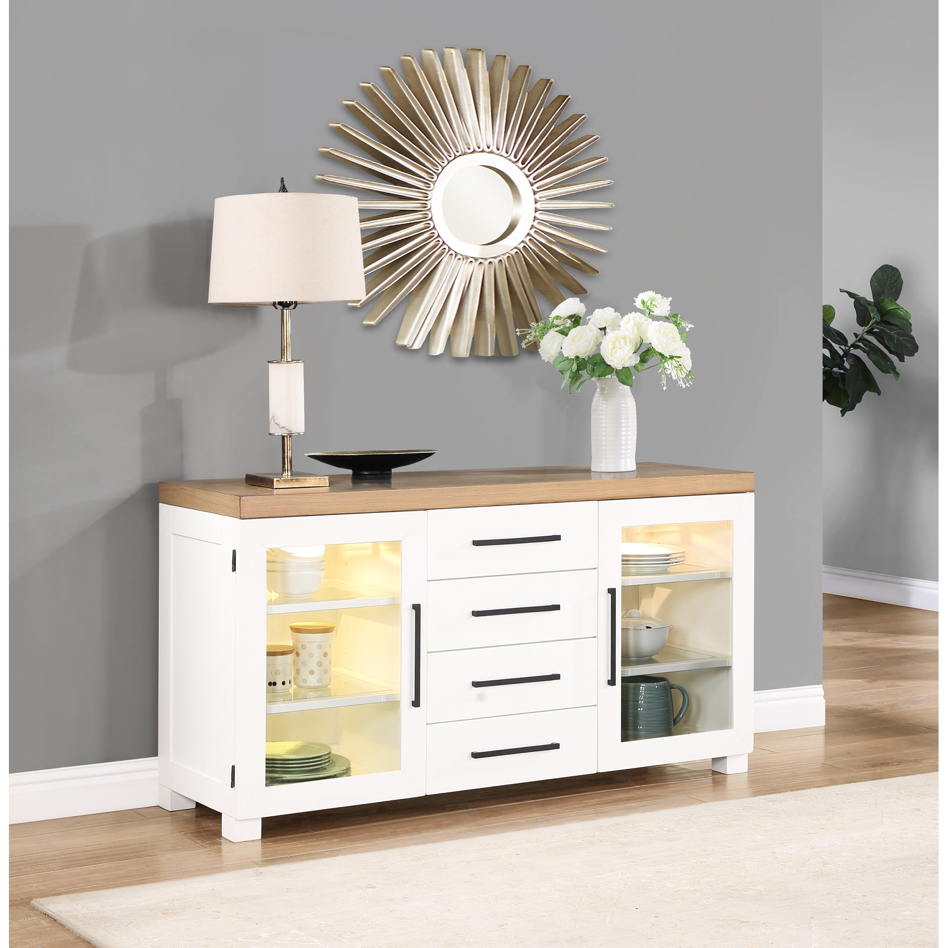 White Server - And Asian Hardwood For A Strong Stable Structure Console ...