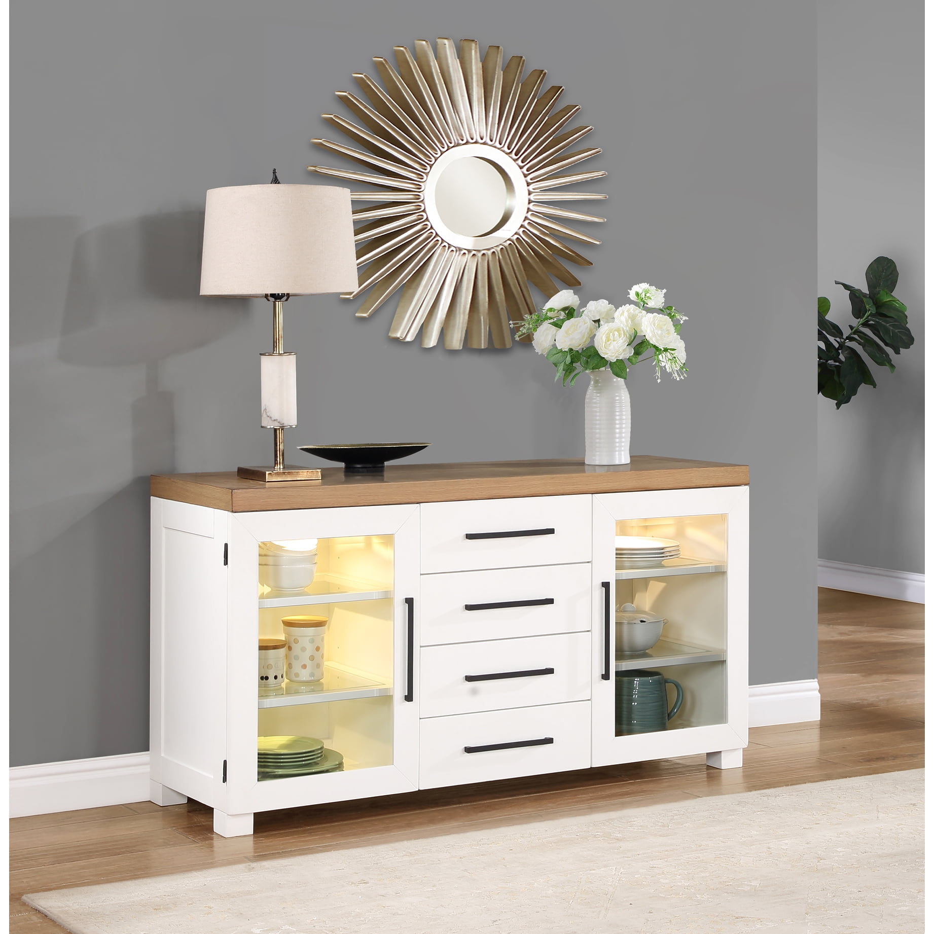 White Server Table - & Asian Hardwood Solids, Engineered Woods, Oak ...