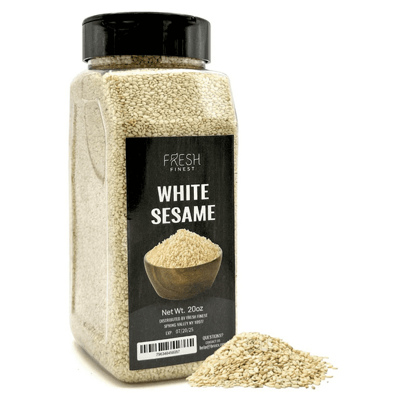 Fresh Finest White Sesame Seeds 20oz, Unhulled, Nutritious & Versatile ...