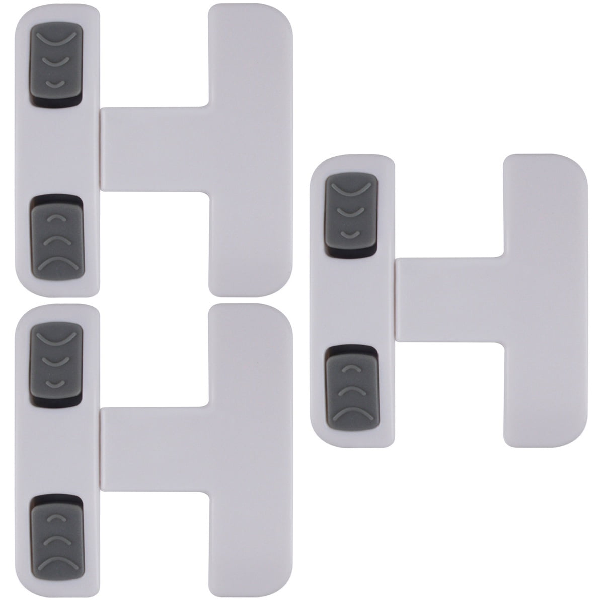 White Set of 3 Plastic Fridge Locks Refrigerator Security Water ...