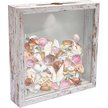 Rustic White Shadow Box Frame Plexiglass Window Door with Removable ...