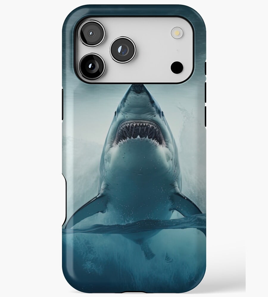 White Shark Jumping, Great White Breach Ocean Scene H7436 Phone Case ...