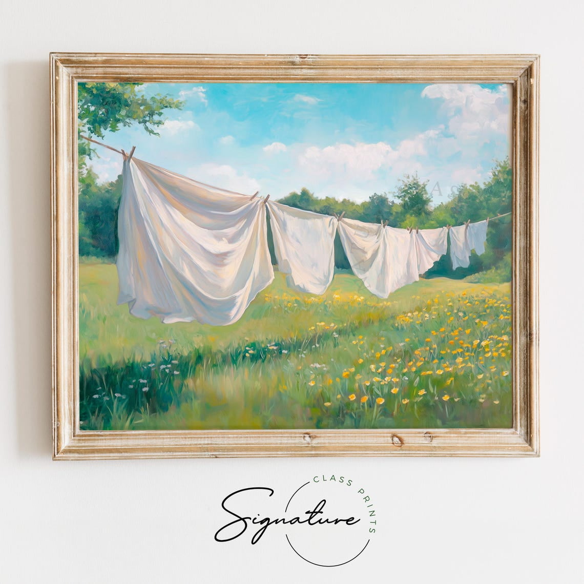 White Sheets Drying On A Country Clothesline, Spring, Vintage Farmhouse ...