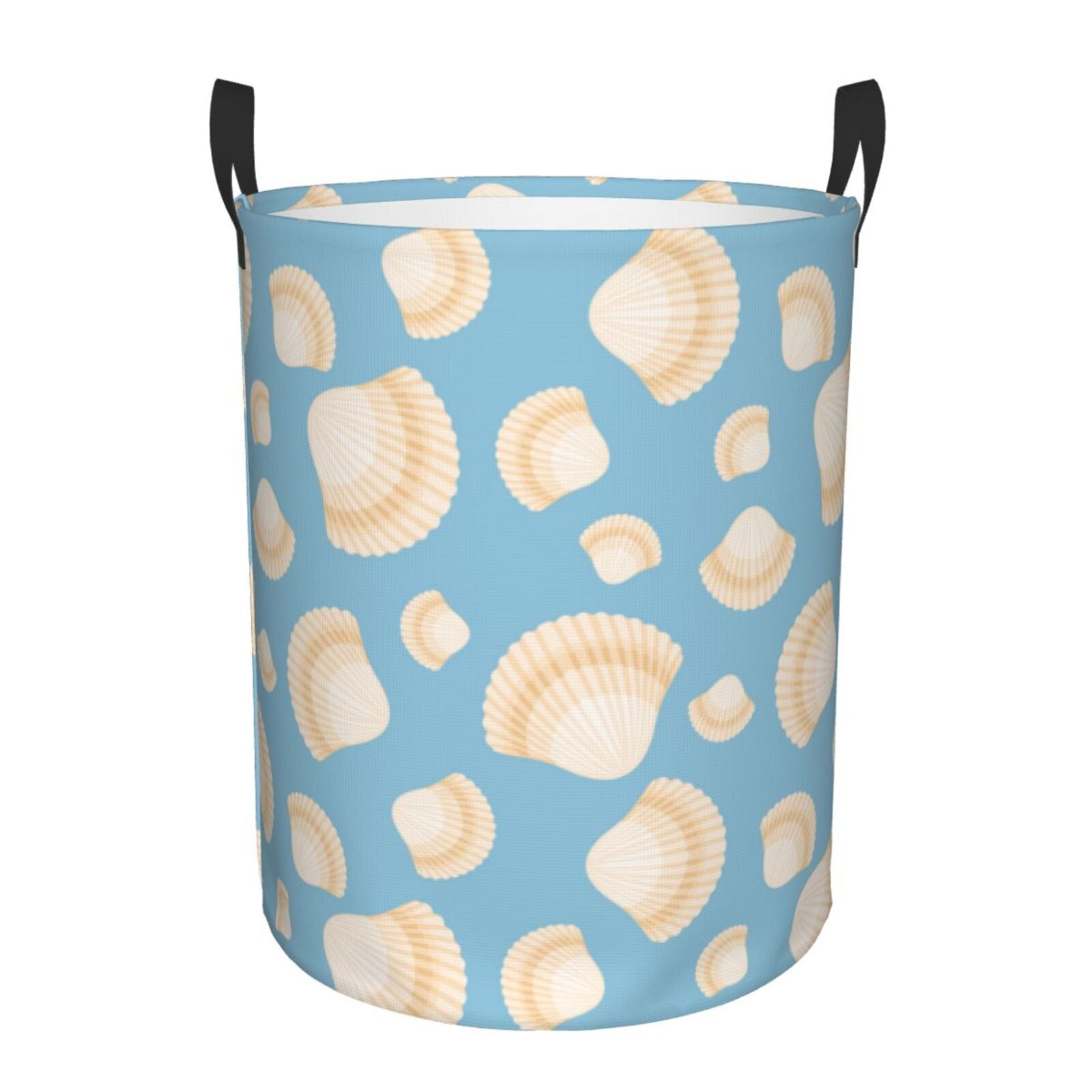White Shells Laundry Basket, Laundry Hamper Waterproof Laundry Bag ...